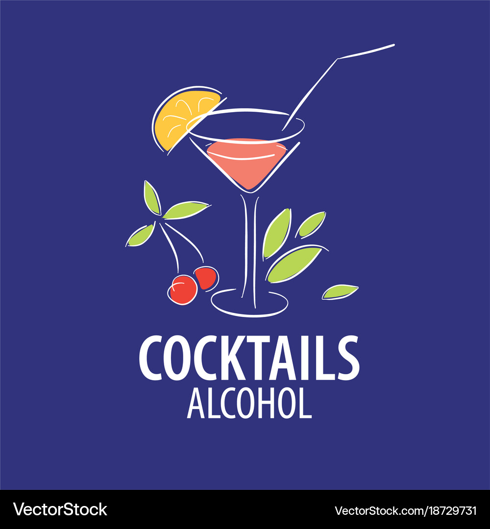 Alcoholic cocktails logo Royalty Free Vector Image
