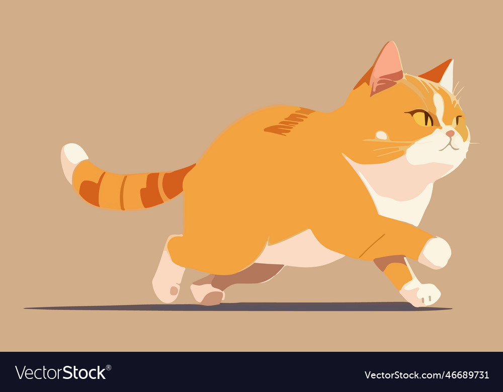 Cat running Royalty Free Vector Image - VectorStock
