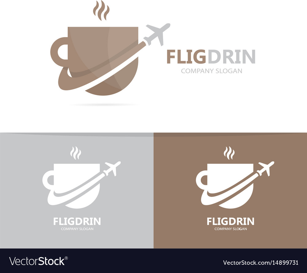 Coffee and airplane logo combination Royalty Free Vector