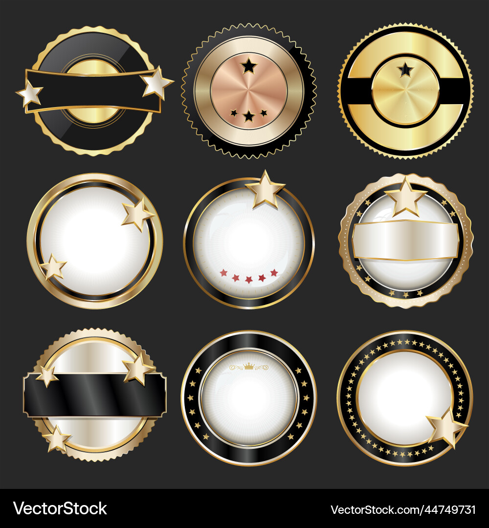 Collection of different color conical gradient Vector Image