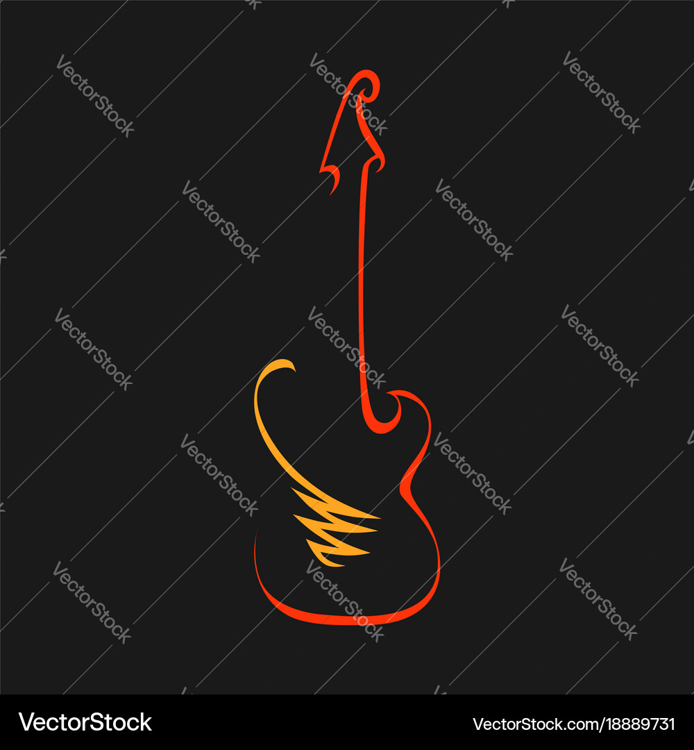 Electric guitar symbol icon Royalty Free Vector Image