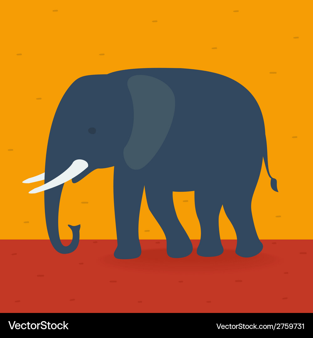 Elephant walking in the field Royalty Free Vector Image