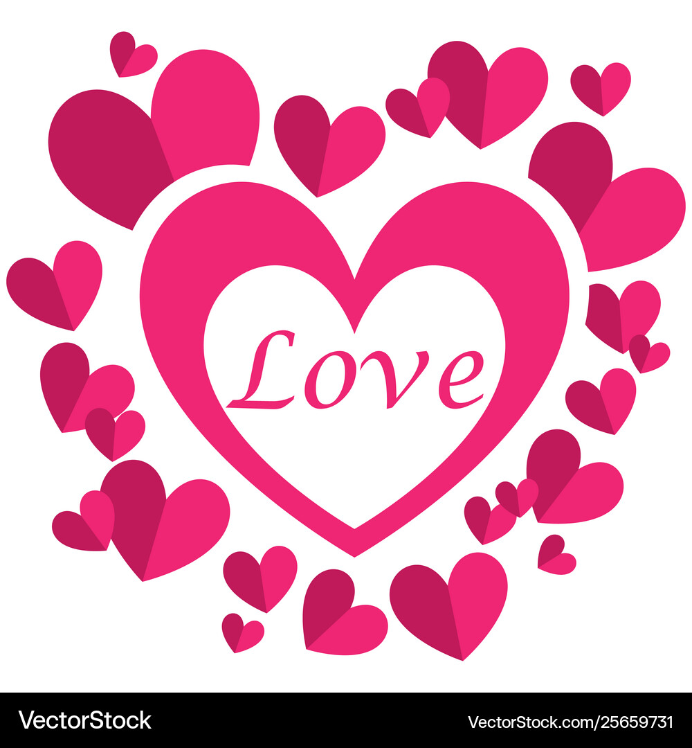 Graphic hearts love and romantic Royalty Free Vector Image
