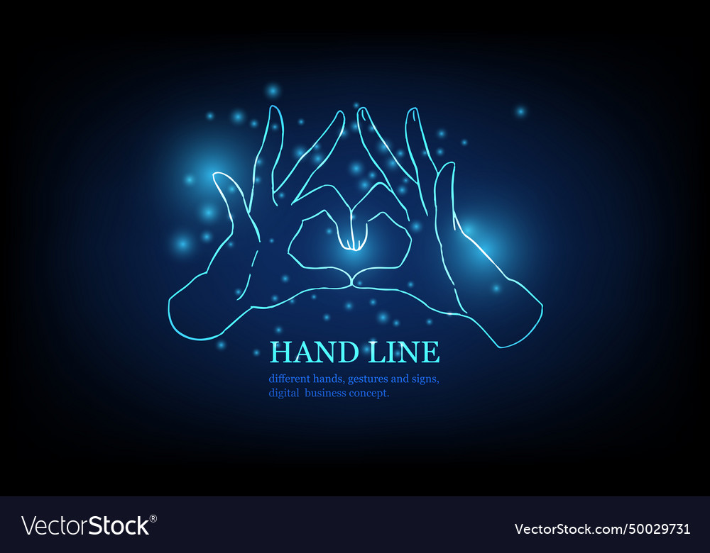 Human hand line different hands gestures Vector Image
