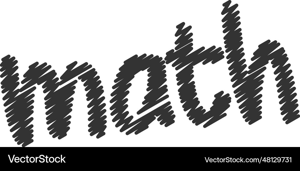 Isolated sketch texture of a math lettering Vector Image