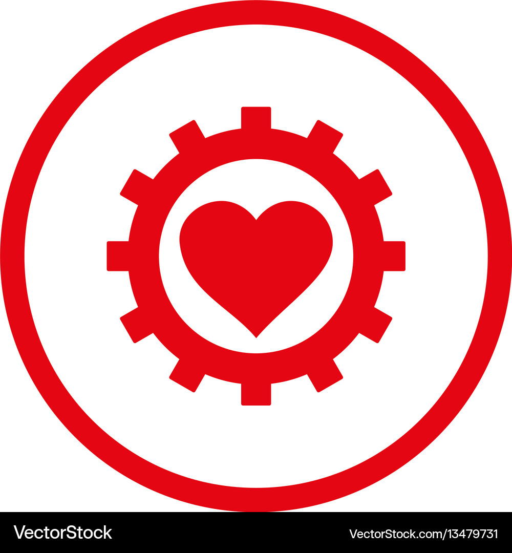 Love heart options gear rounded icon Royalty Free Vector