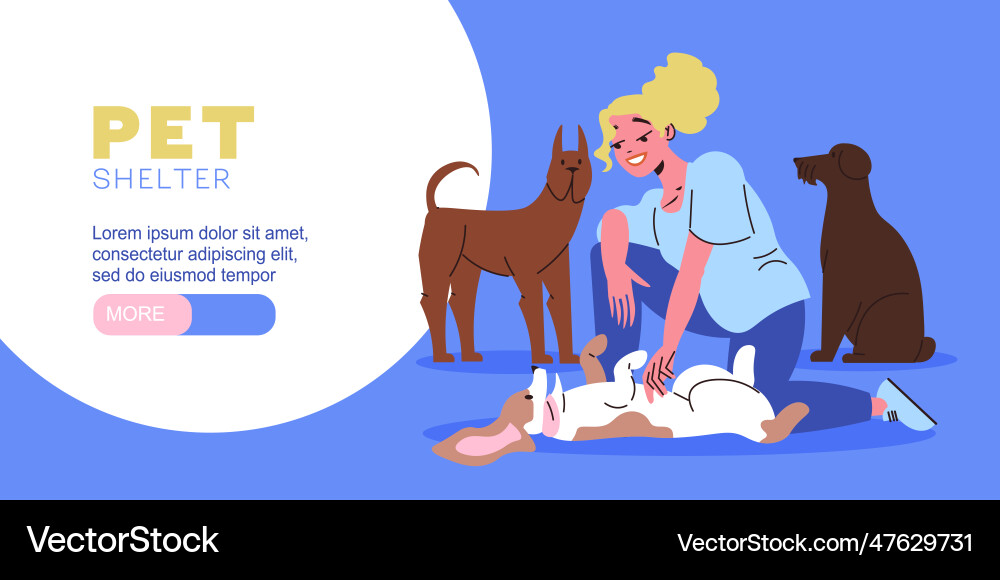 Pet shelter banner Royalty Free Vector Image - VectorStock