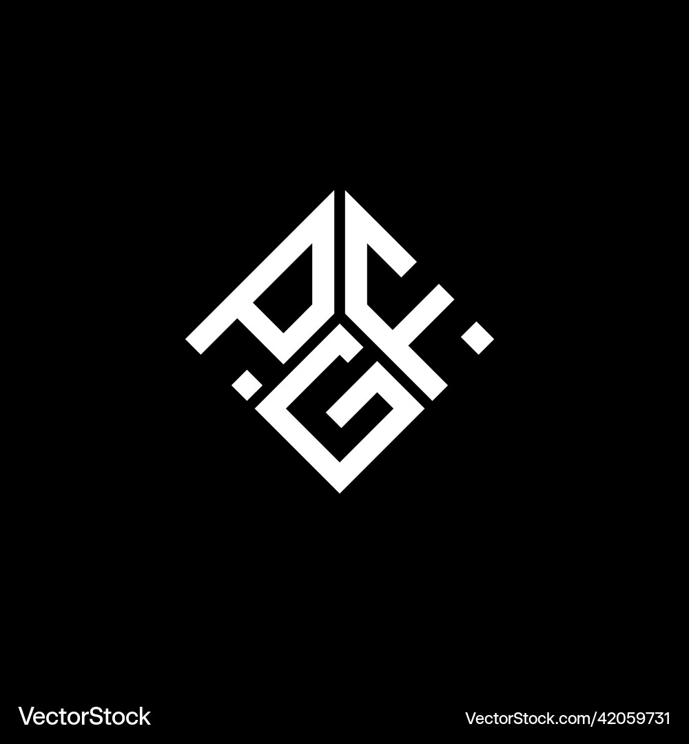 Pgf letter logo design on black background Vector Image