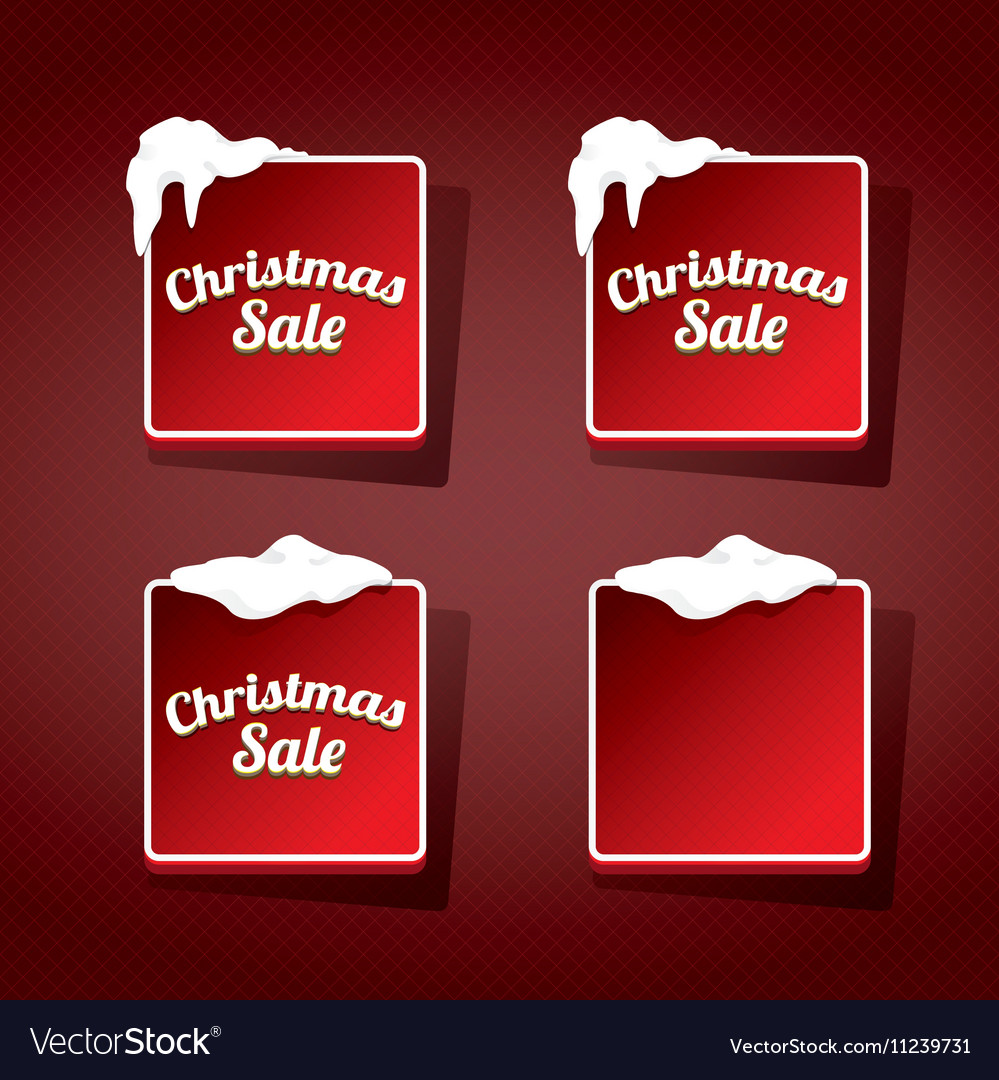 Red christmas web buttons set winter web buttons Vector Image