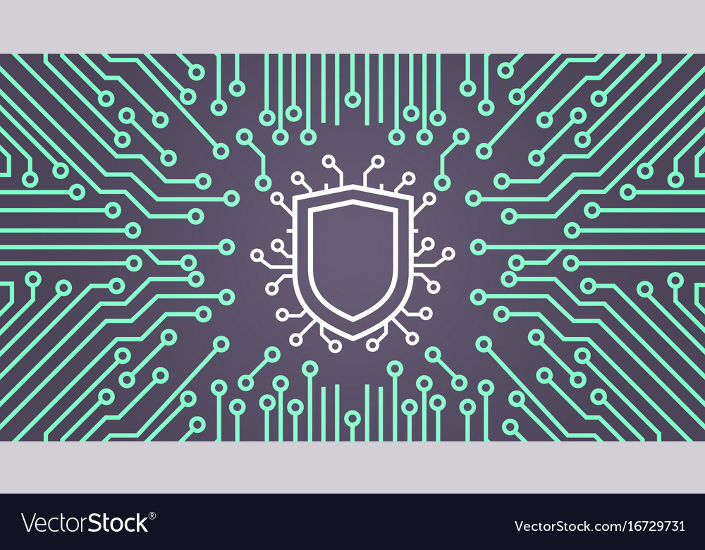 Shield network data protection system concept Vector Image