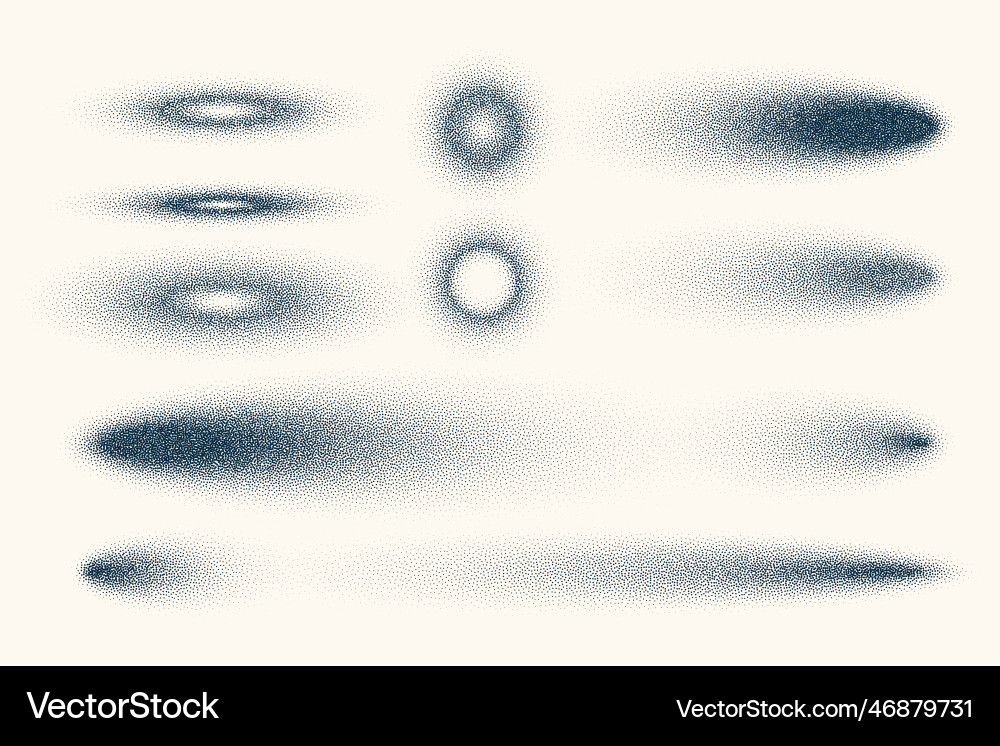 Stipple shadows set vintage dotted design Vector Image