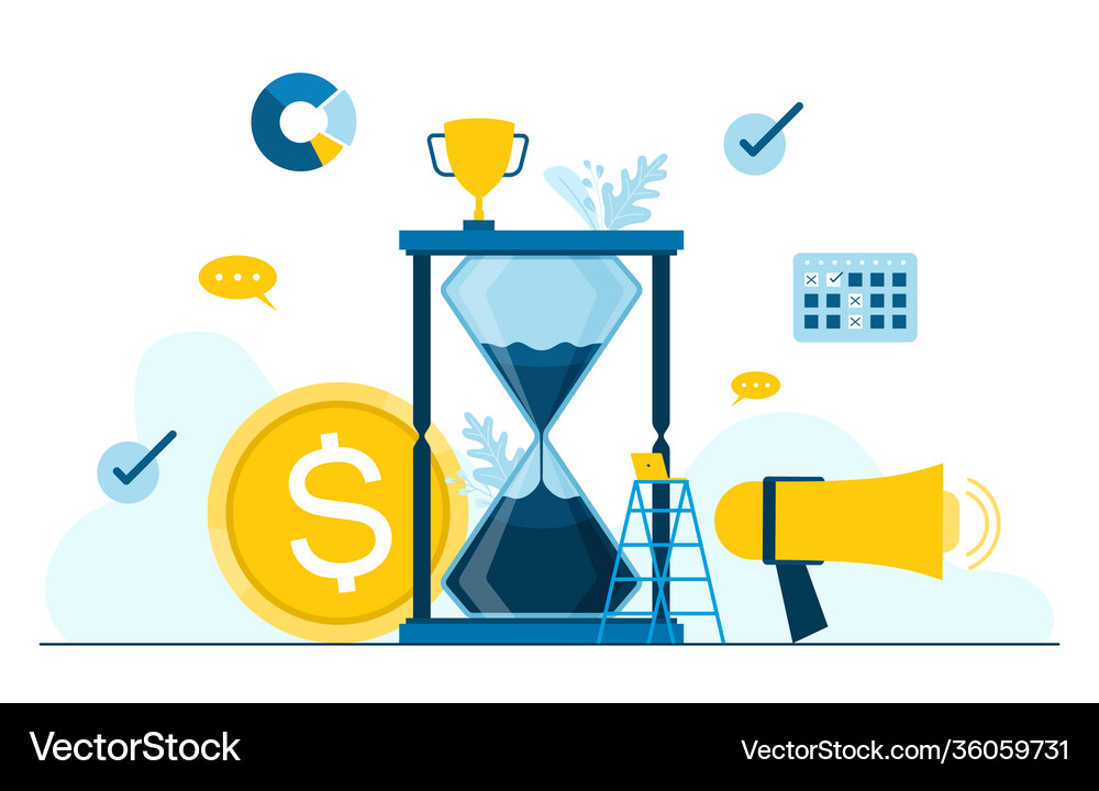 Time management business strategy working fast Vector Image