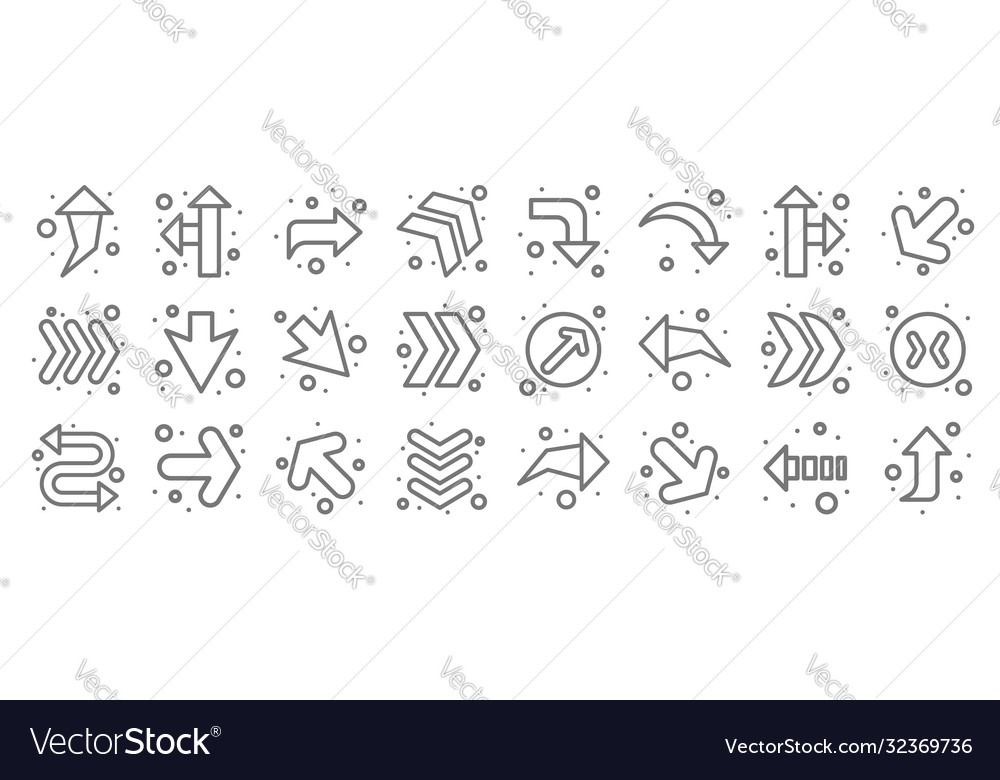 Arrows line icons linear set quality line set Vector Image