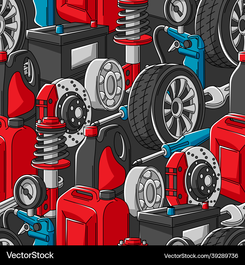 Car service seamless pattern auto center repair Vector Image