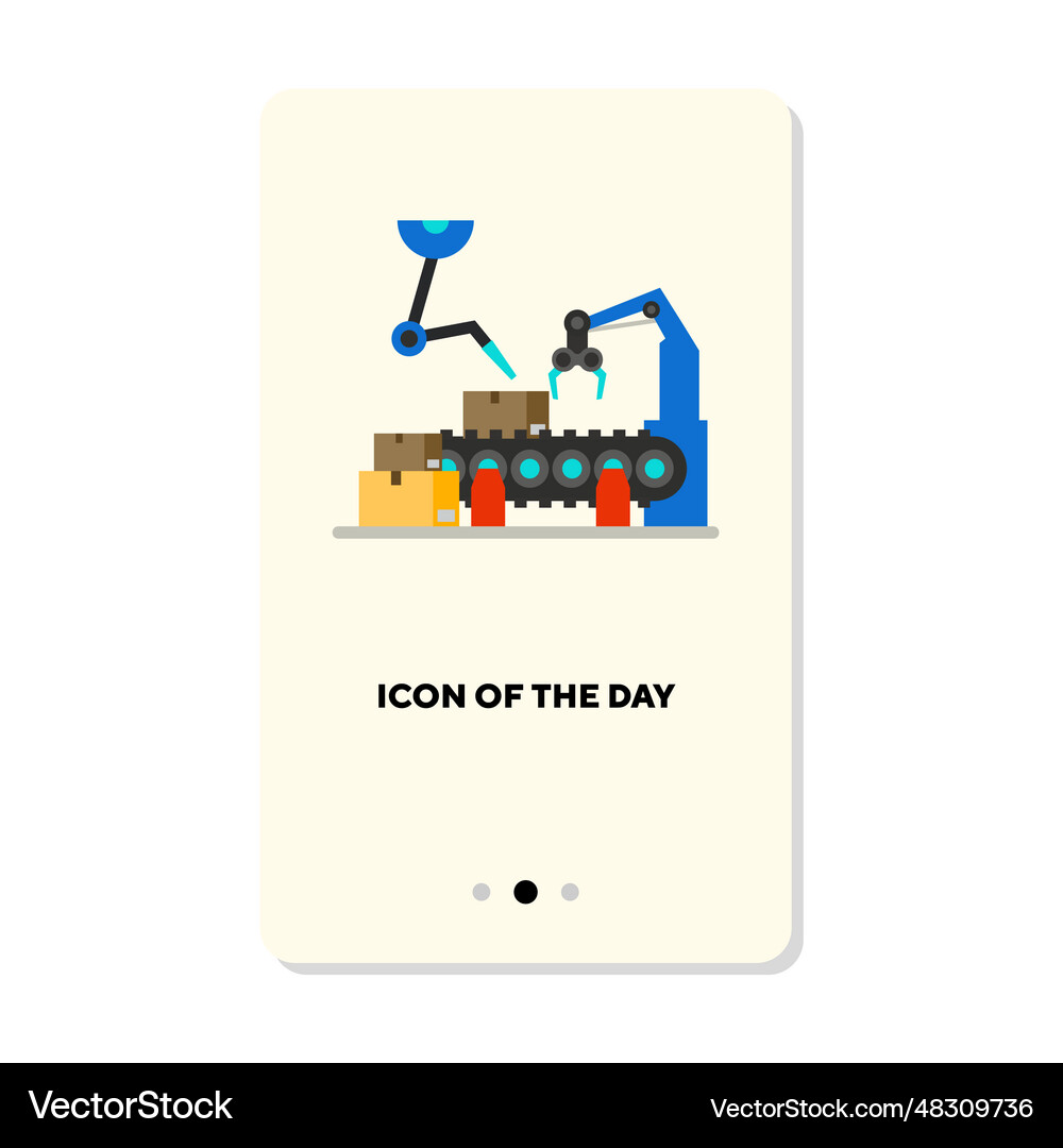 Carton boxes on automated conveyor line white Vector Image