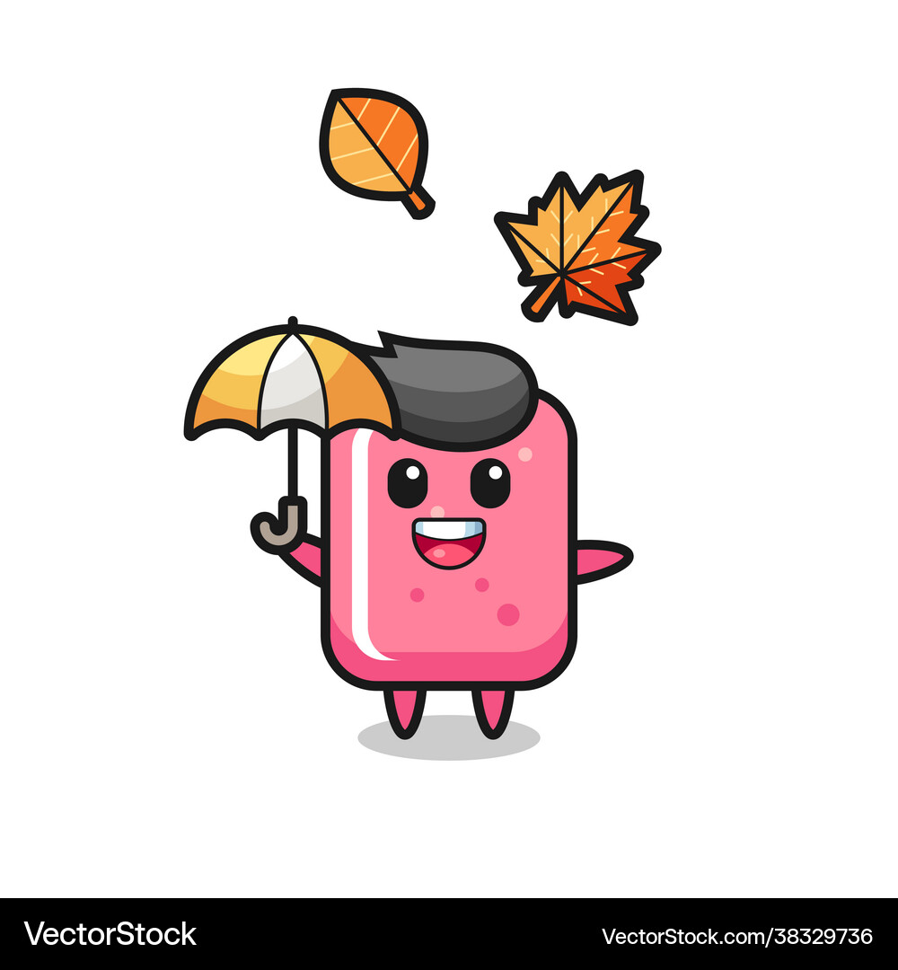 Cartoon cute bubble gum holding Royalty Free Vector Image