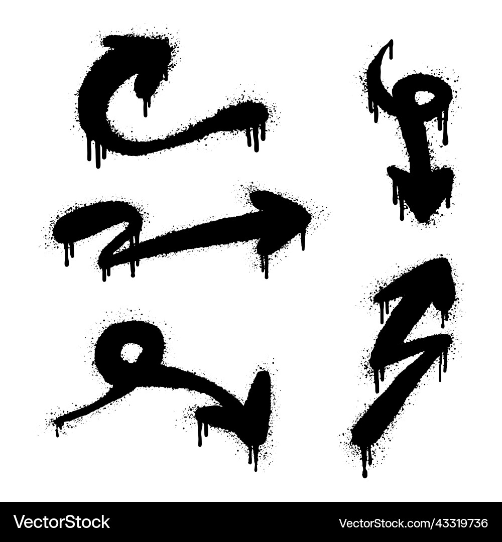 Collection of spray painted graffiti arrow Vector Image