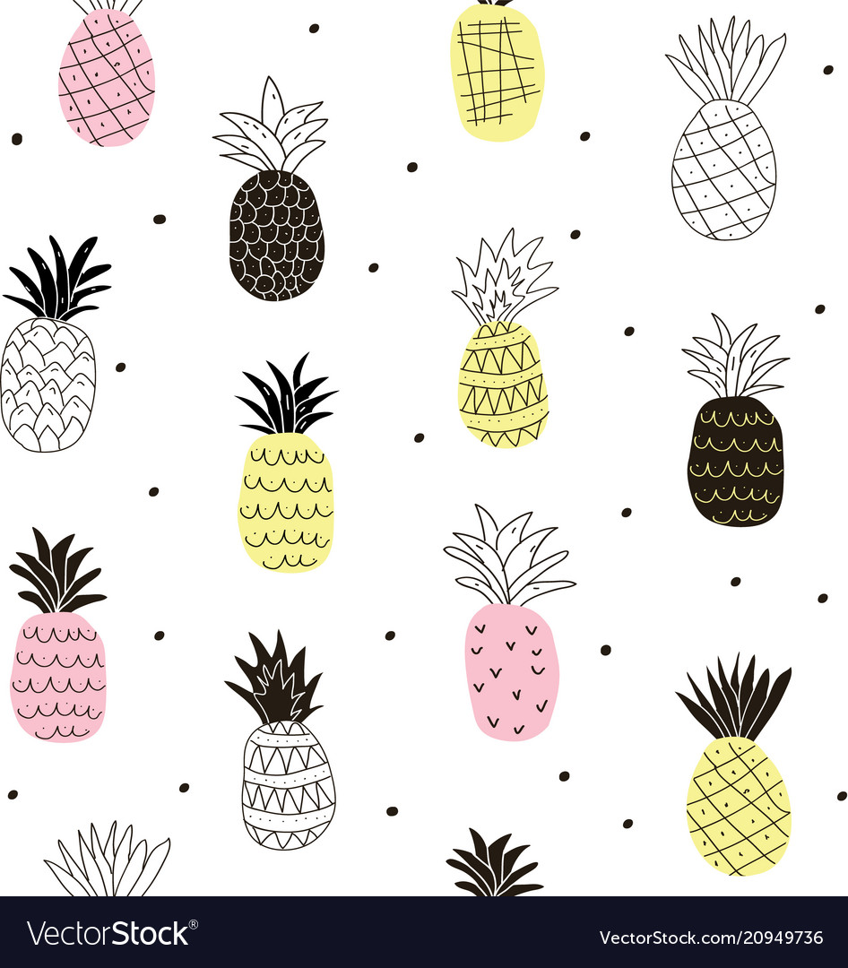 Colorful abstract pineapples seamless pattern Vector Image