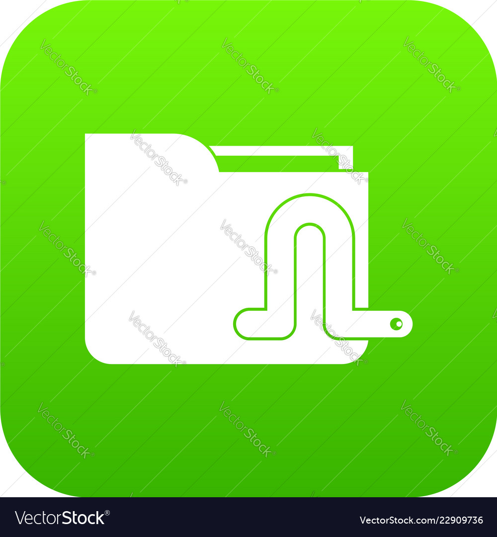 Computer worm icon digital green Royalty Free Vector Image