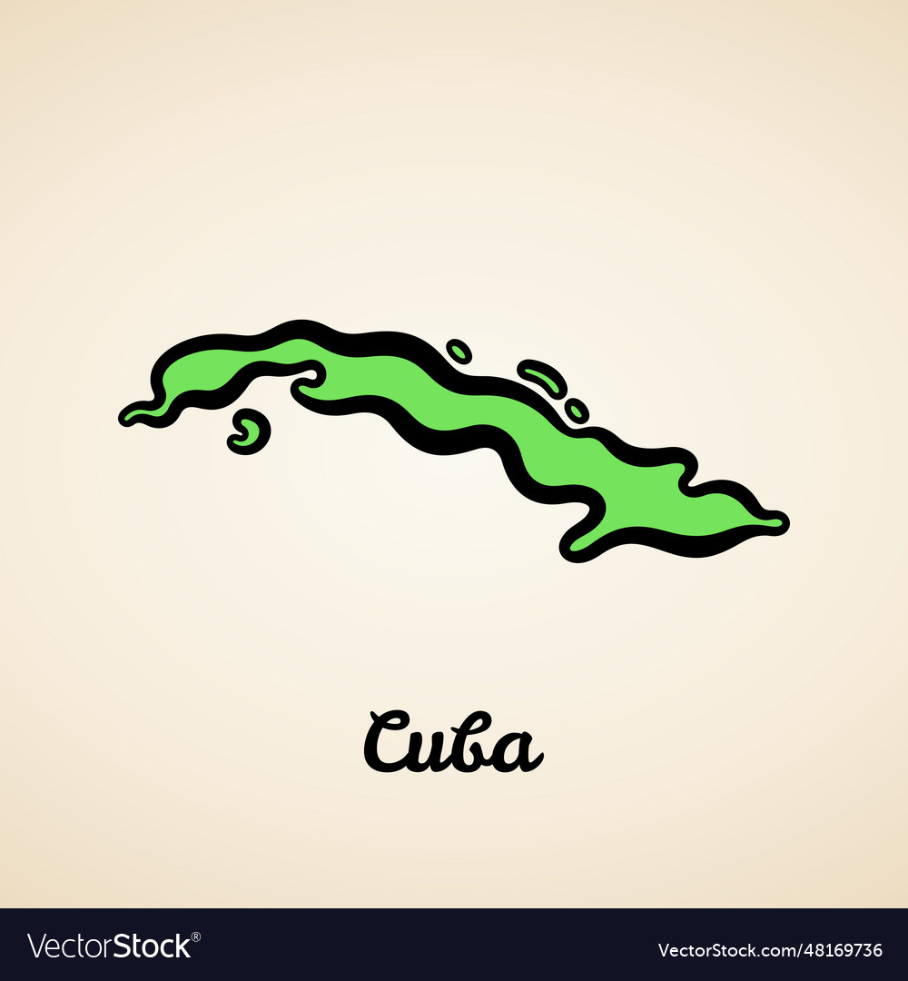 Cuba - outline map Royalty Free Vector Image - VectorStock