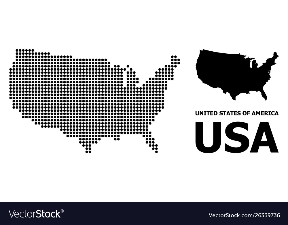 Dotted pattern map usa Royalty Free Vector Image
