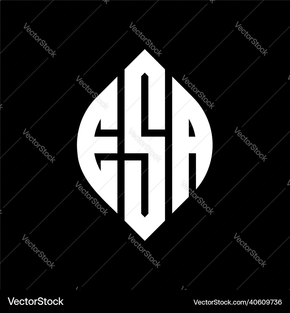 Esa circle letter logo design with circle Vector Image