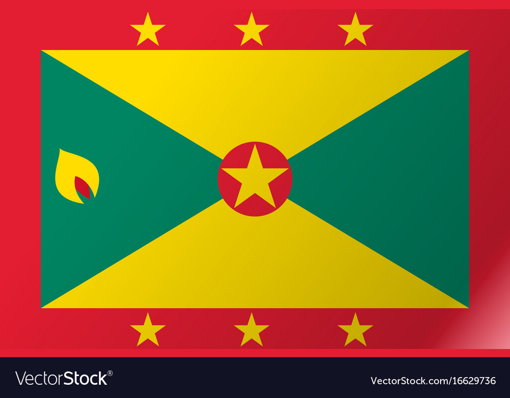 Flag grenada flat icon Royalty Free Vector Image