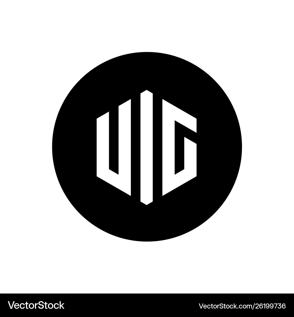 Initial letter uic logo hexagon letter on black c Vector Image