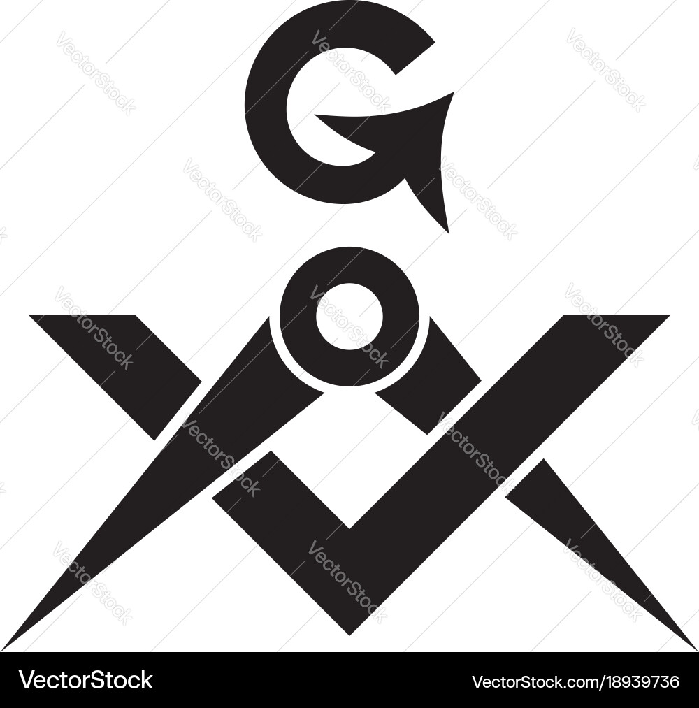 Masonic square and compasses sacral emblem of Vector Image