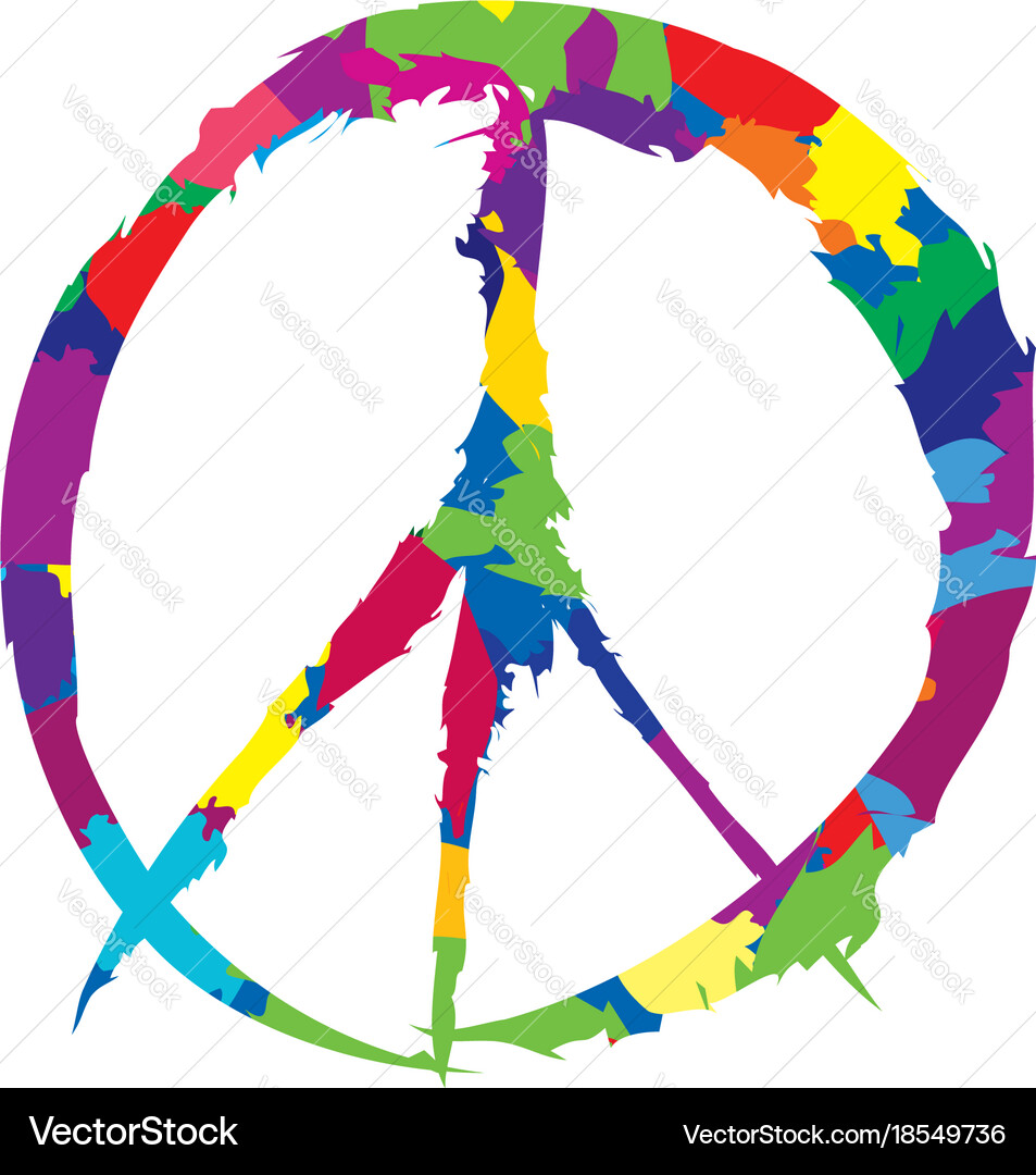 Peace sign peace icon love peace label Royalty Free Vector