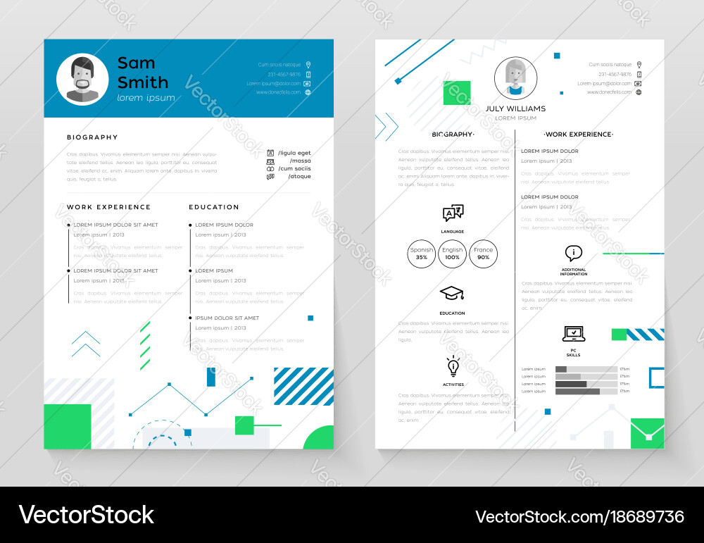 Personal cv- set of modern template Royalty Free Vector