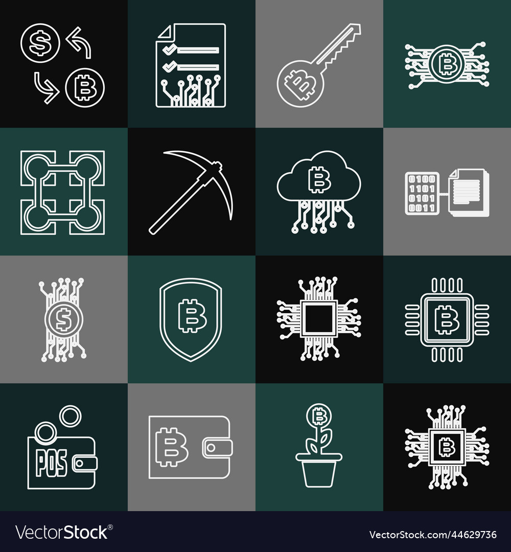 Set line cpu mining farm smart contract Royalty Free Vector