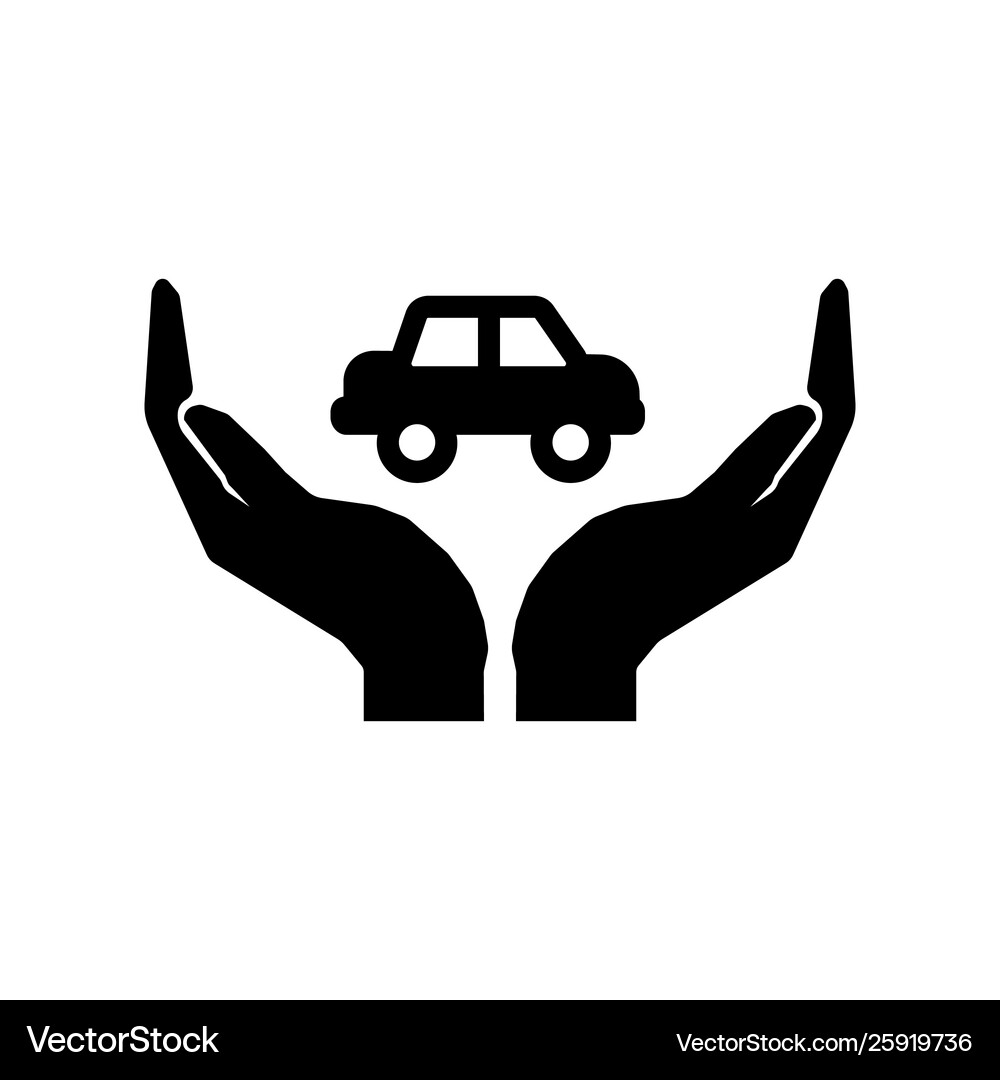 Take care car sign arm Royalty Free Vector Image