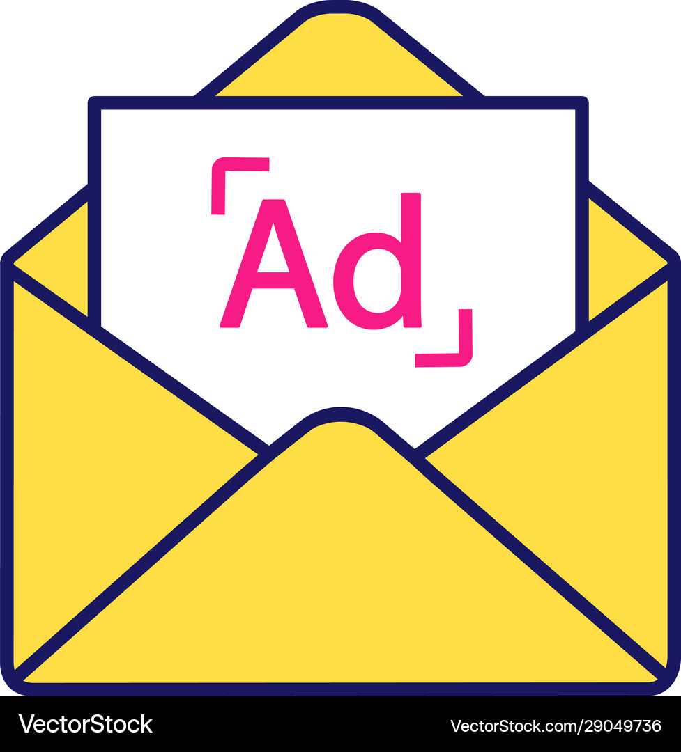 Targeted email marketing color icon Royalty Free Vector