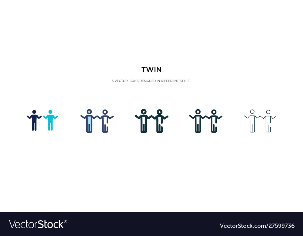Twin icon in different style two colored Vector Image
