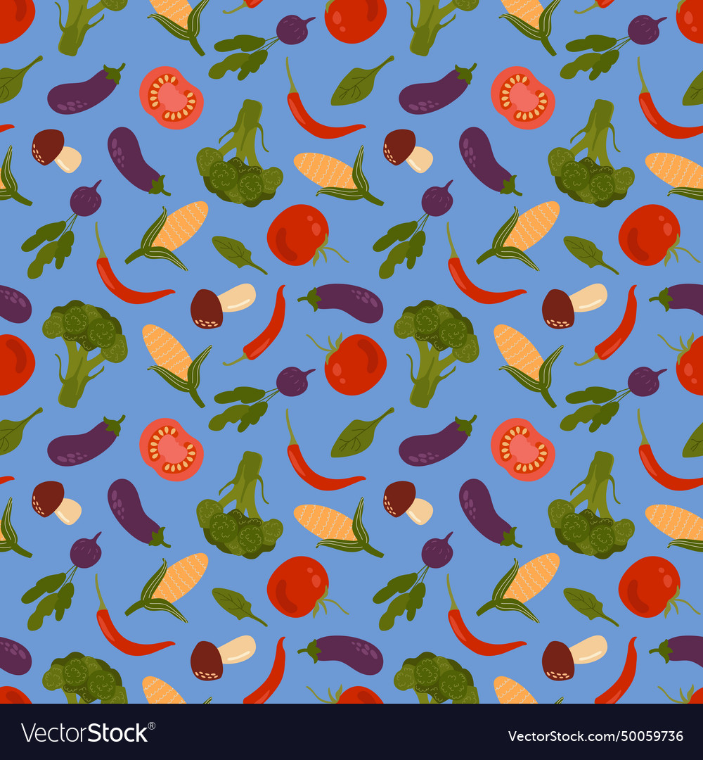 Vegetable seamless pattern Royalty Free Vector Image