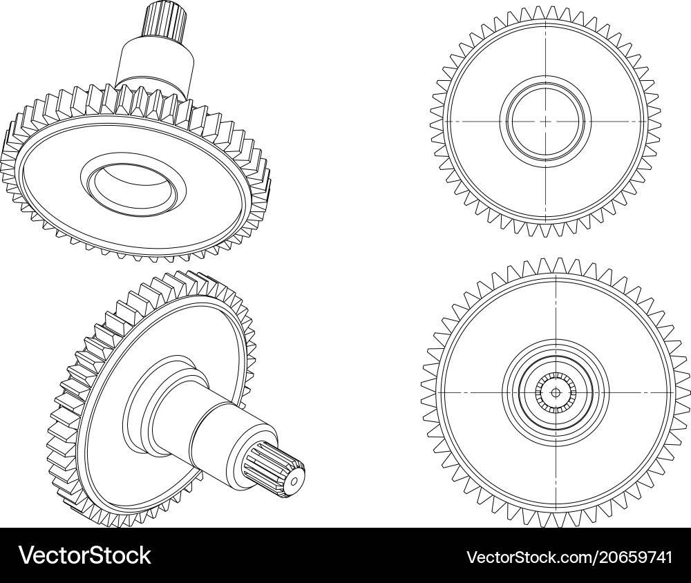 3d model of a cogwheel on a white Royalty Free Vector Image