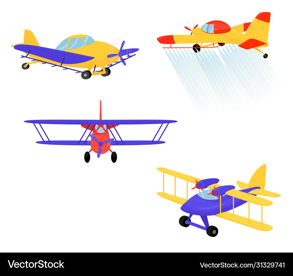 Agricultural propeller plane isolated on white Vector Image