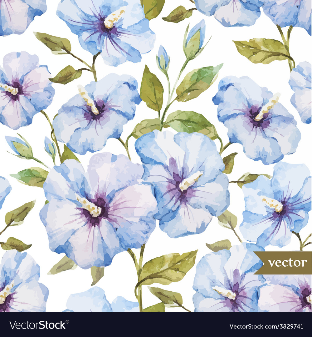 Blue flowers pattern Royalty Free Vector Image