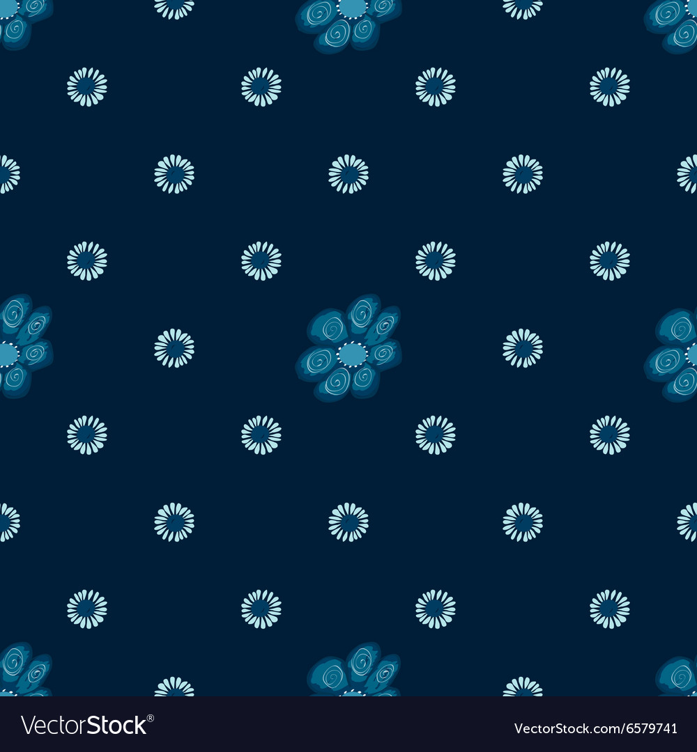 Blue flowers seamless pattern background Vector Image
