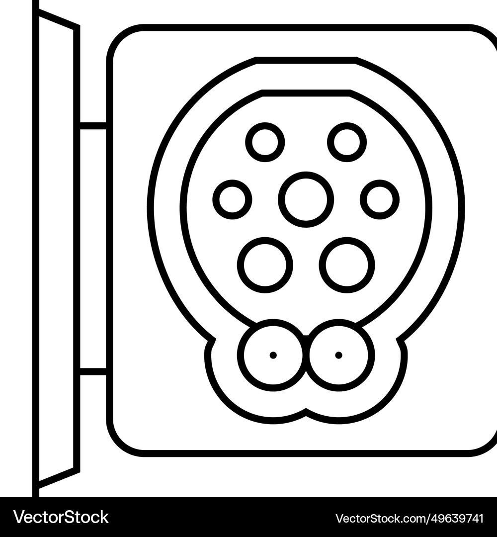 Charging port electric line icon Royalty Free Vector Image