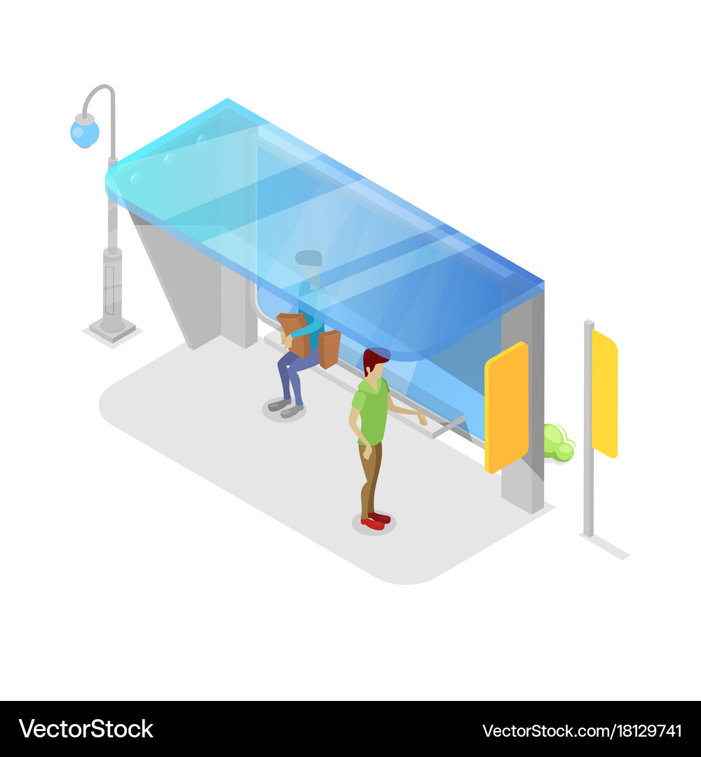 City transport platform isometric 3d icon Vector Image