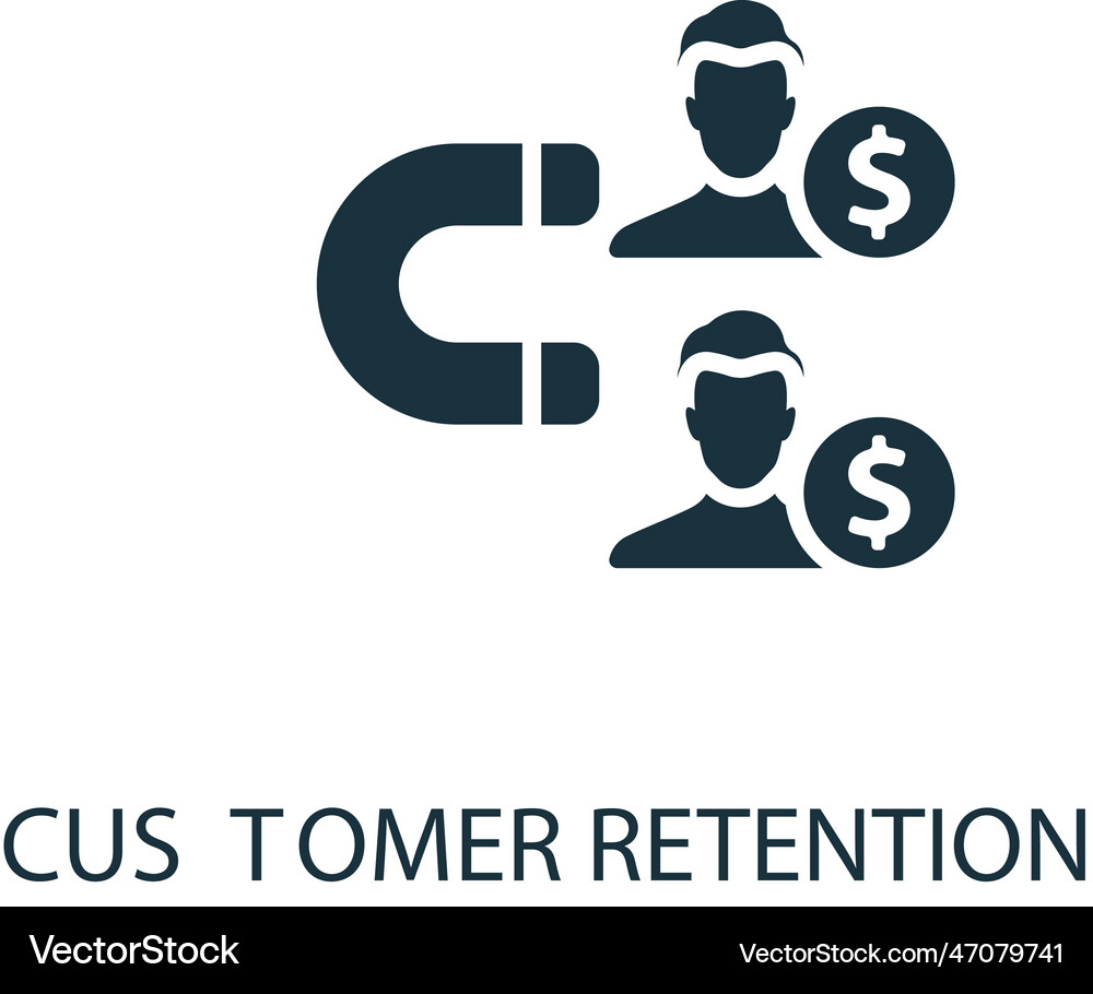Customer retention icon monochrome simple sign Vector Image