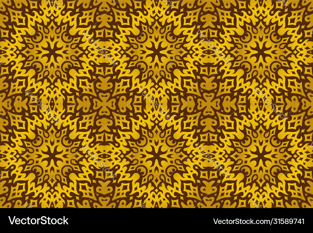 Golden art with abstract vintage seamless pattern Vector Image