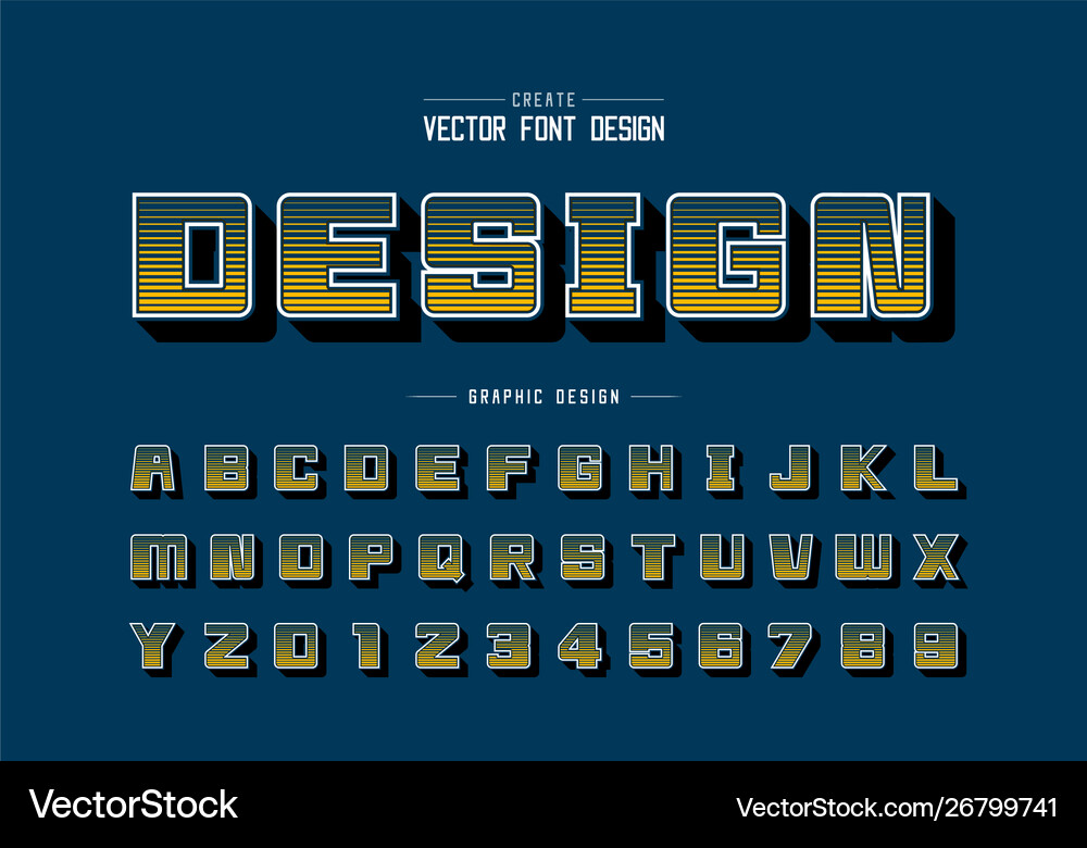 Halftone line font and bold alphabet digital Vector Image