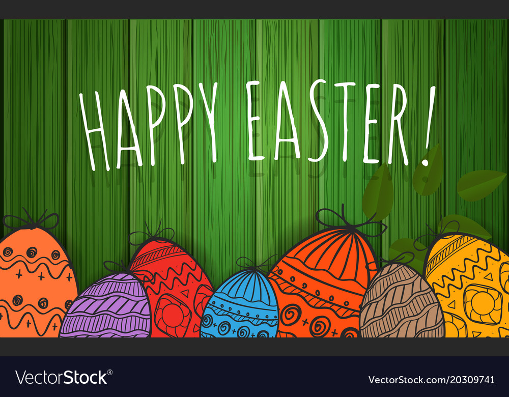 Happy easter greeting card poster Royalty Free Vector Image