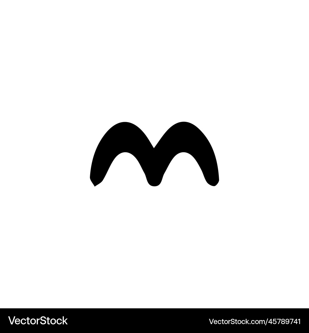 M icon simple style poster background symbol Vector Image