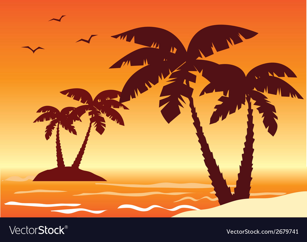 Palm trees Royalty Free Vector Image - VectorStock