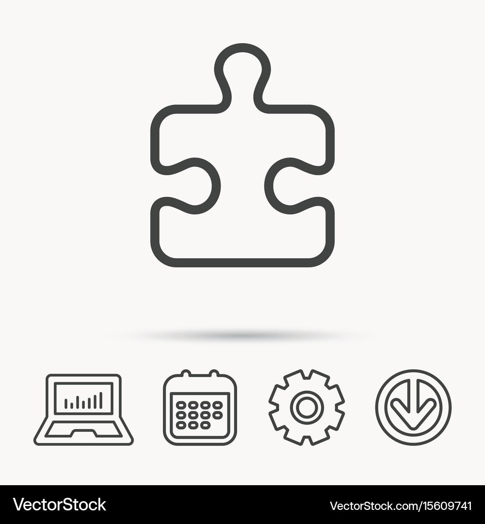 Puzzle icon jigsaw logical game sign Royalty Free Vector