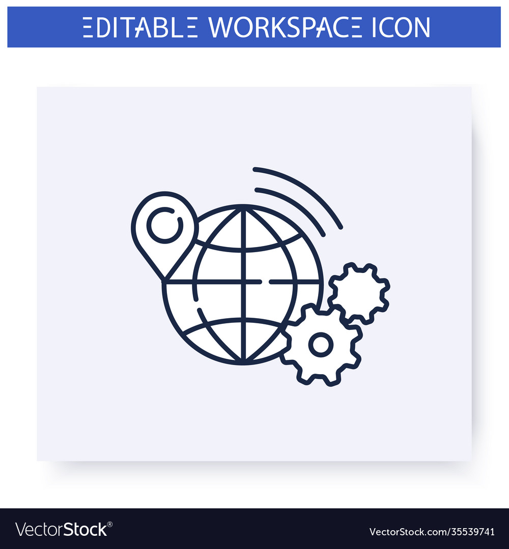 Remote workflow line icon editable Royalty Free Vector Image Remote workflow line icon editable Royalty Free Vector Image